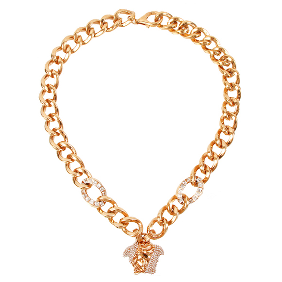 Versace | Jewelry | Versace Rhinestone Medusa Chain Necklace | Poshmark